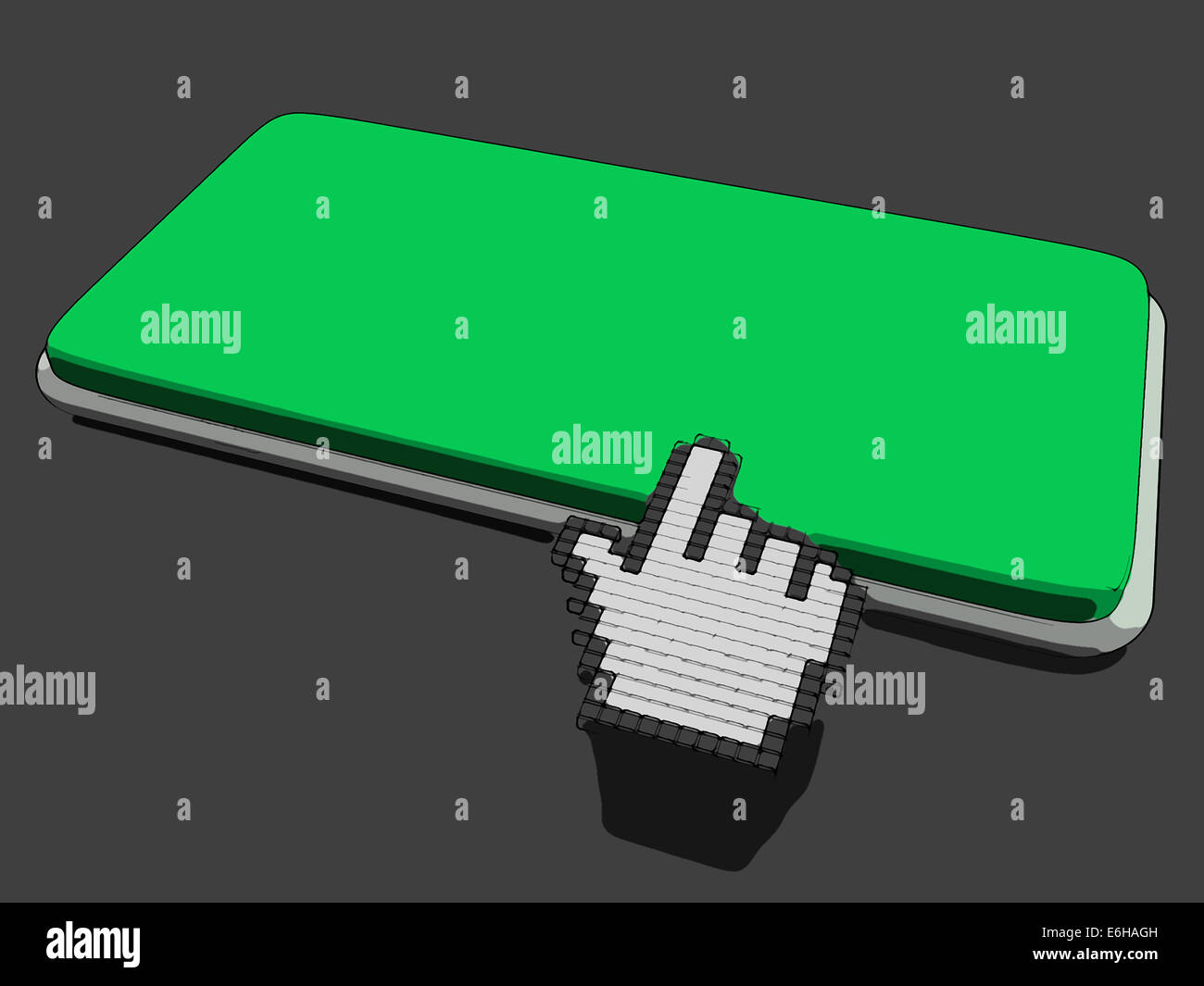 Cursor Hand On Key Background Showing Blank Copy space Click Here Stock ...