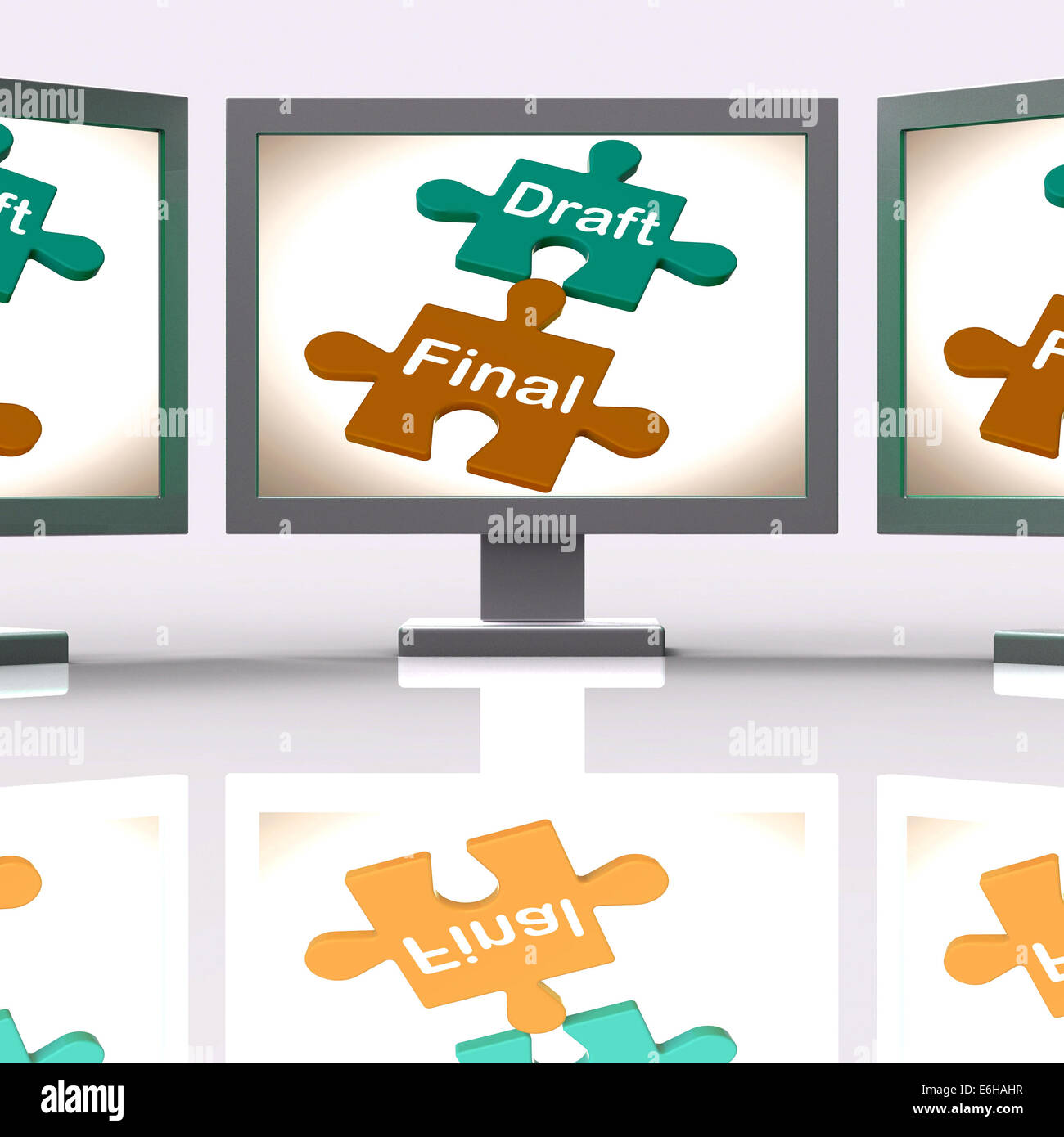 Draft Final Puzzle Showing Write And Rewrite Stock Photo - Alamy