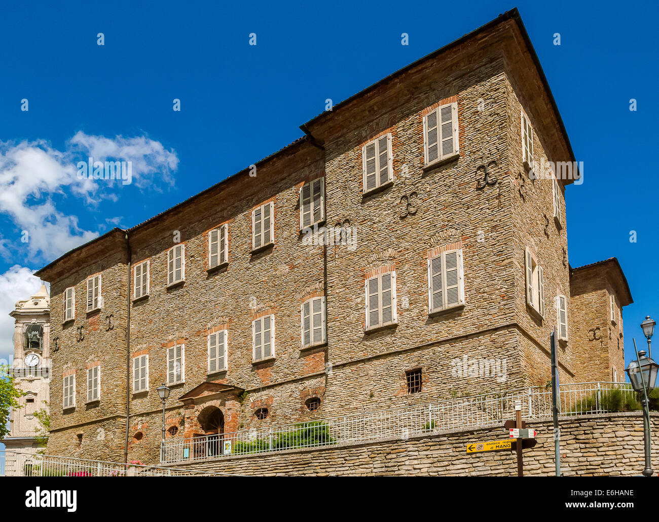 Italy Piedmont Langhe Mango Castle Regional wine shop Stock Photo - Alamy