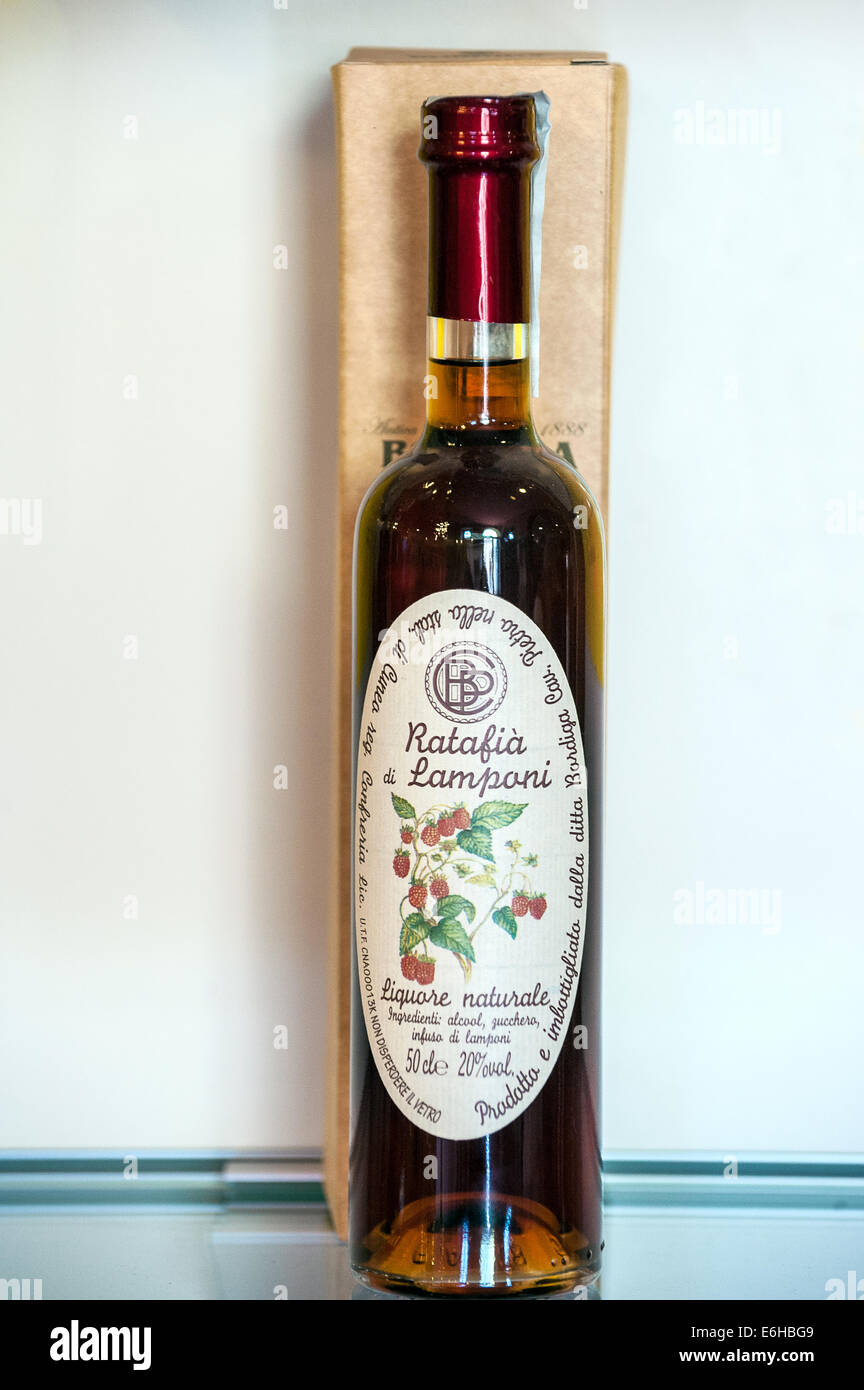 Italy Piedmont Langhe Mango Castle Regional Wine shop Ratafià Stock ...