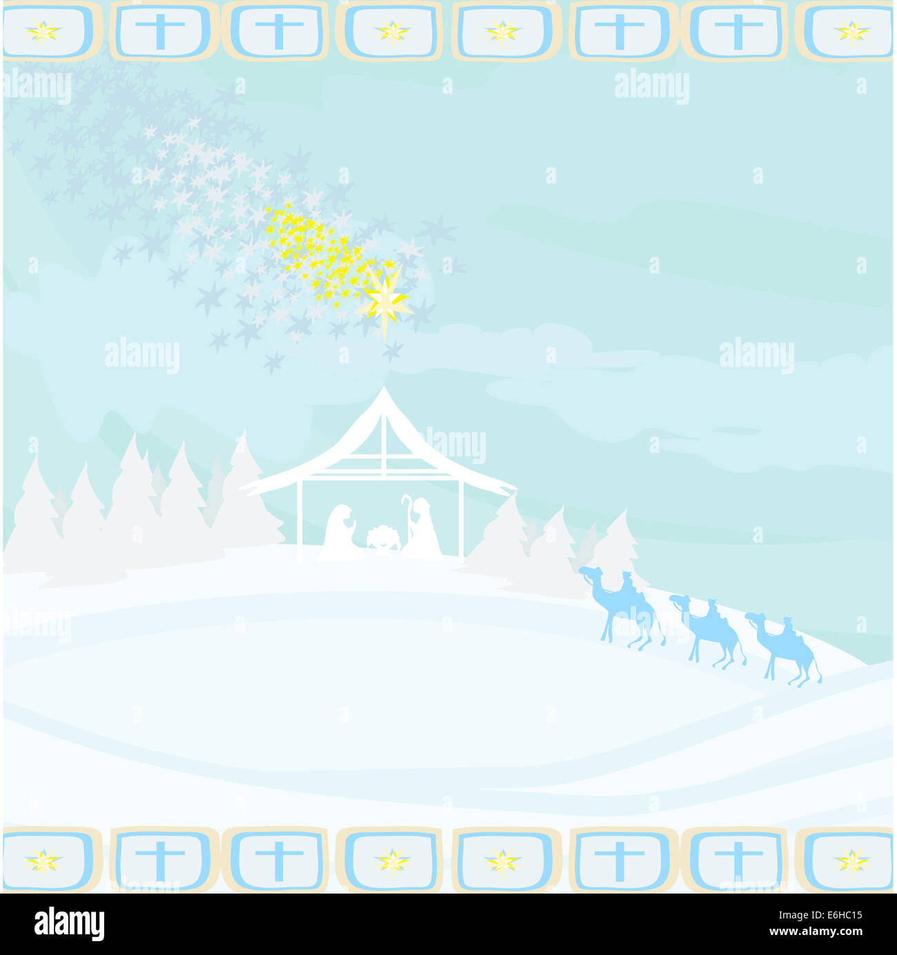 Biblical scene - birth of Jesus in Bethlehem Stock Photo - Alamy