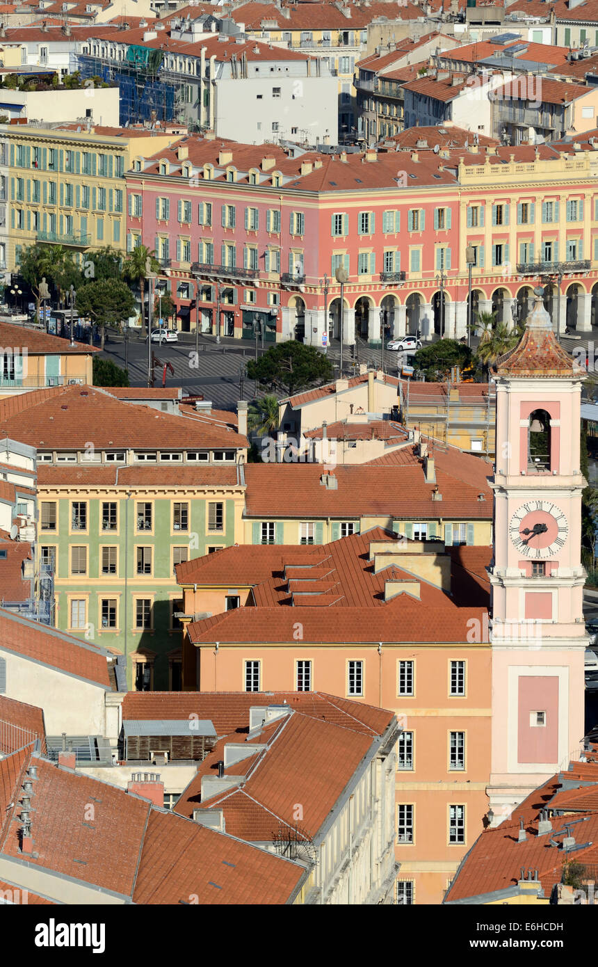 Aerial View over Old Town or Historic District of Nice Alpes-Maritimes ...