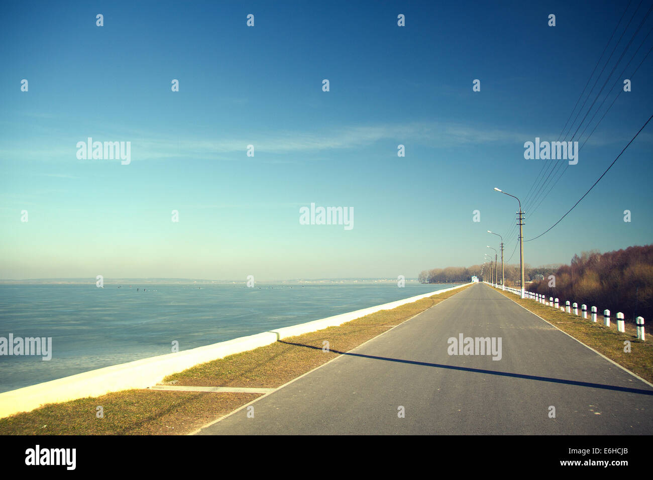 frozen river in spring Stock Photo - Alamy