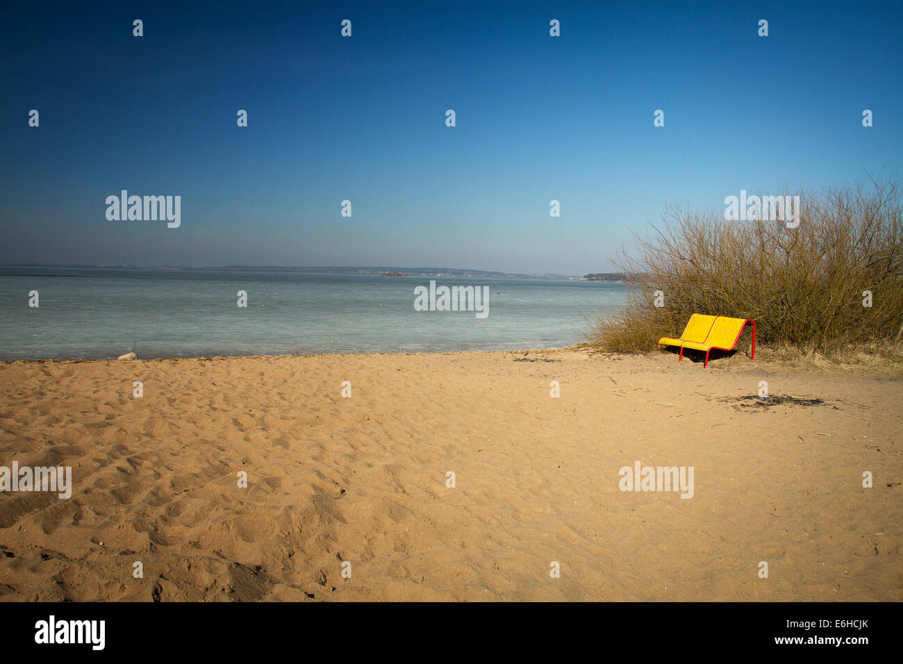 frozen river in spring Stock Photo - Alamy