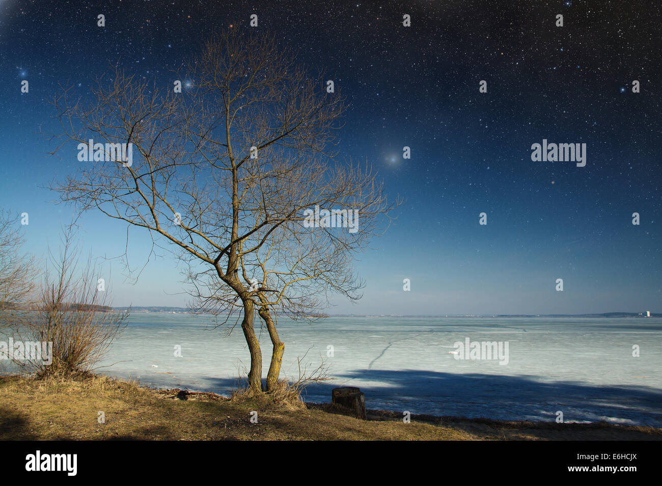 frozen river in spring. Elements of this image furnished by NASA Stock ...