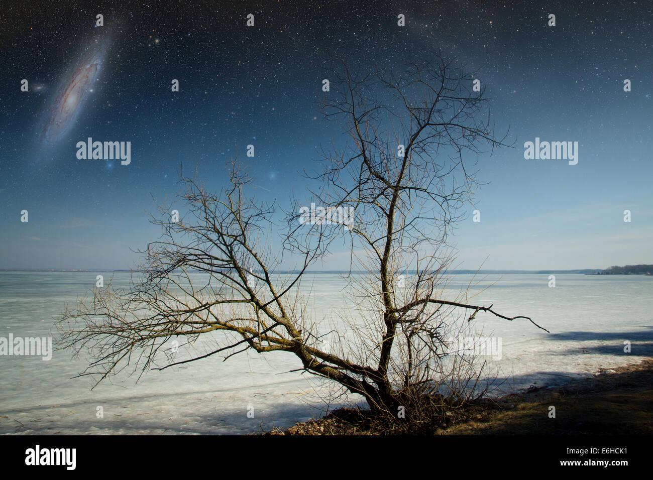 frozen river in spring. Elements of this image furnished by NASA Stock ...
