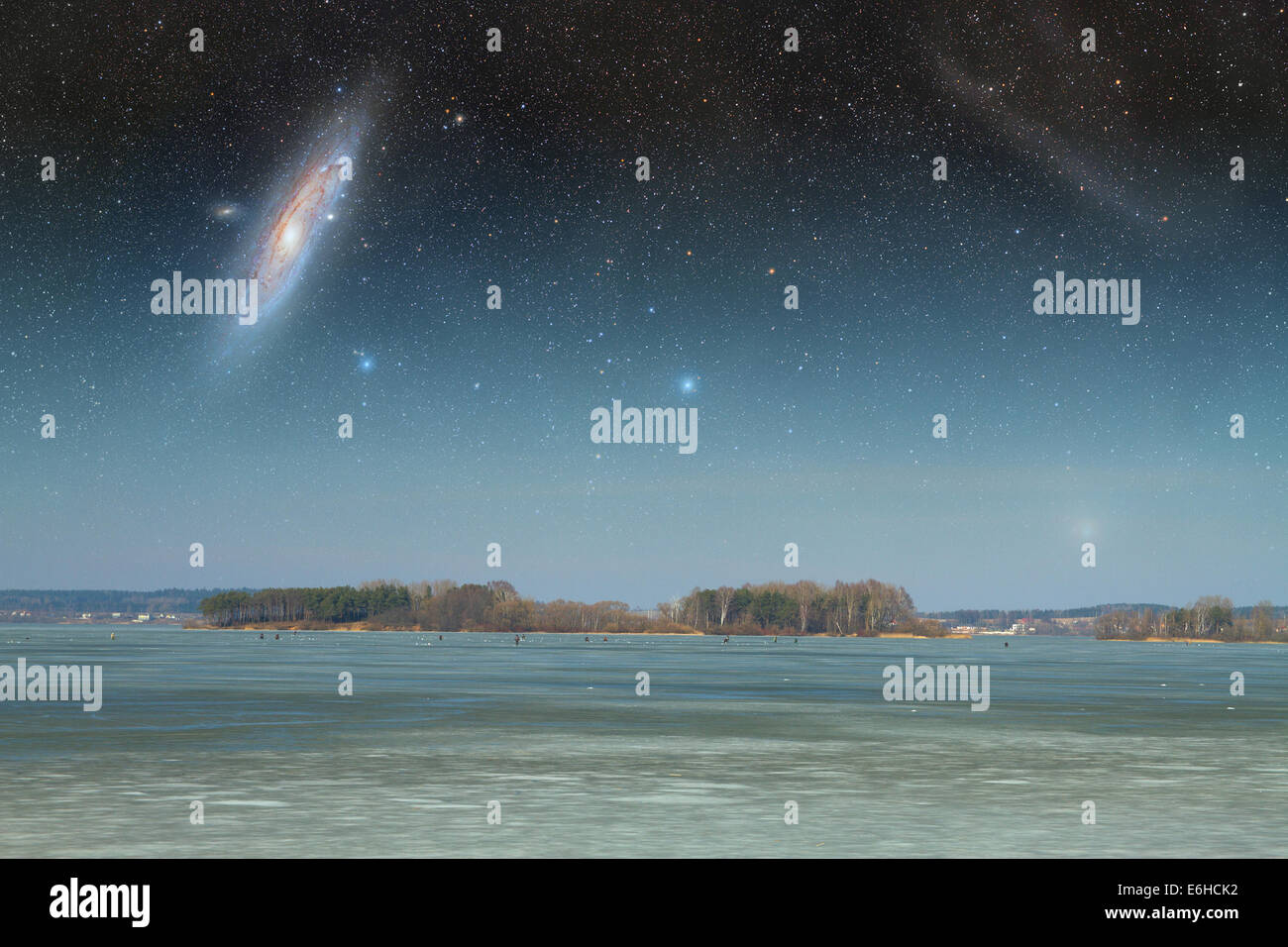 frozen river in spring. Elements of this image furnished by NASA Stock ...