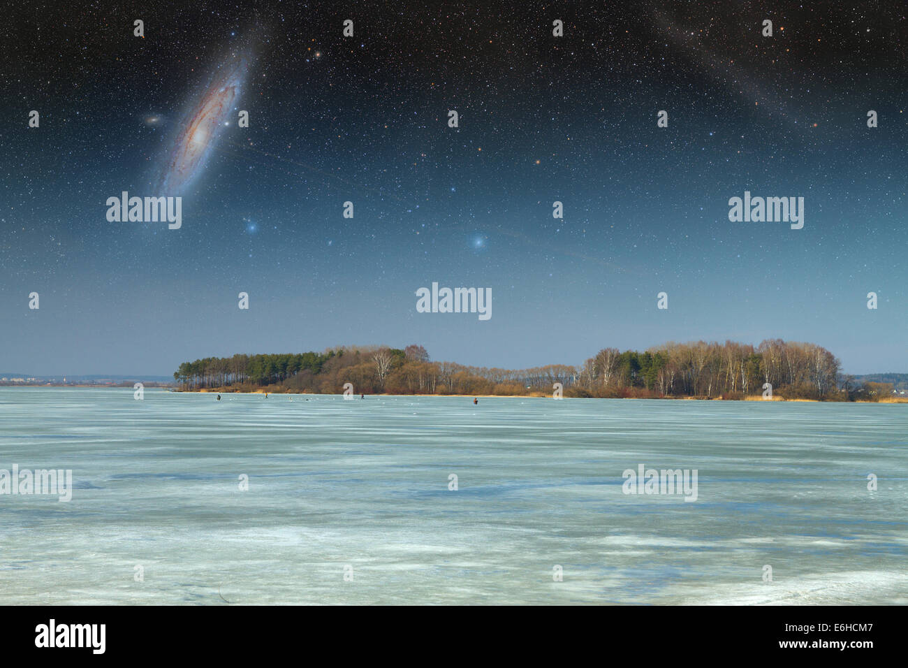 frozen river in spring. Elements of this image furnished by NASA Stock ...