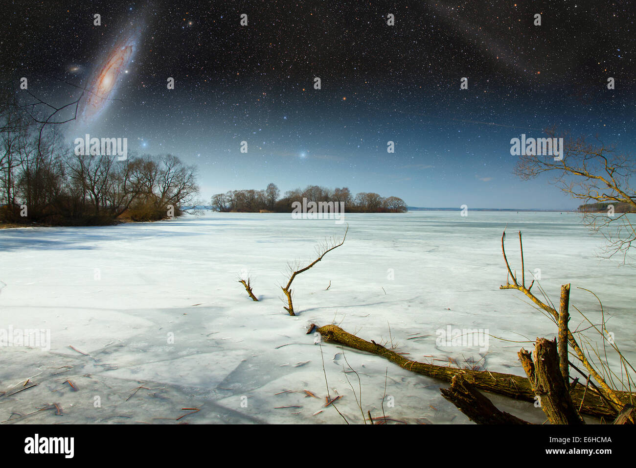 frozen river in spring. Elements of this image furnished by NASA Stock ...