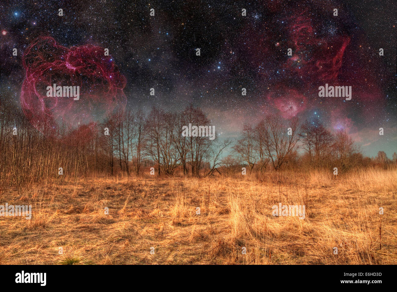 mystical spring night. Elements of this image furnished by NASA Stock ...