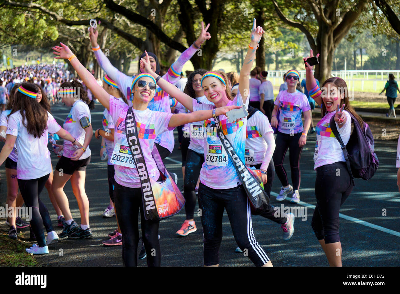 Sydney, Australia. 24th Aug, 2014. People attend the happy Color Run in ...