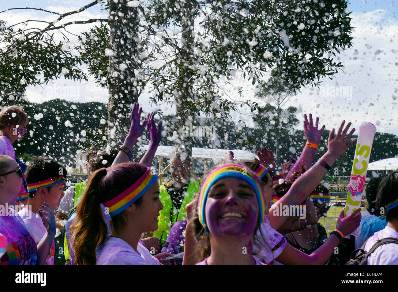 Sydney, Australia. 24th Aug, 2014. People attend the happy Color Run in ...