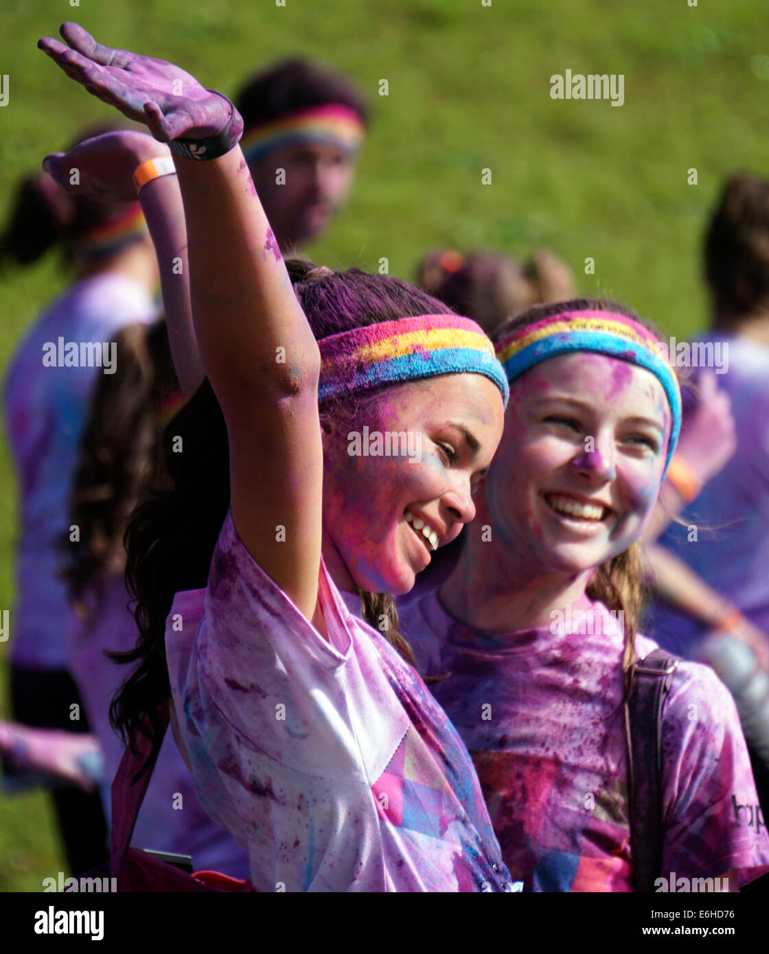 Sydney, Australia. 24th Aug, 2014. People attend the happy Color Run in ...