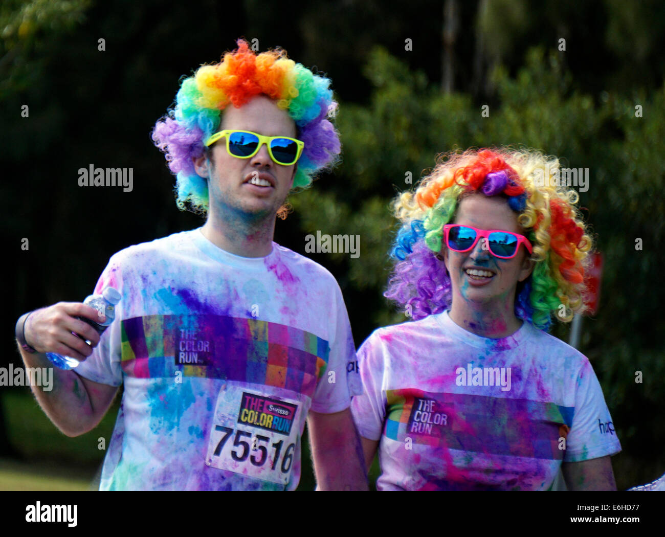 Sydney, Australia. 24th Aug, 2014. People attend the happy Color Run in ...