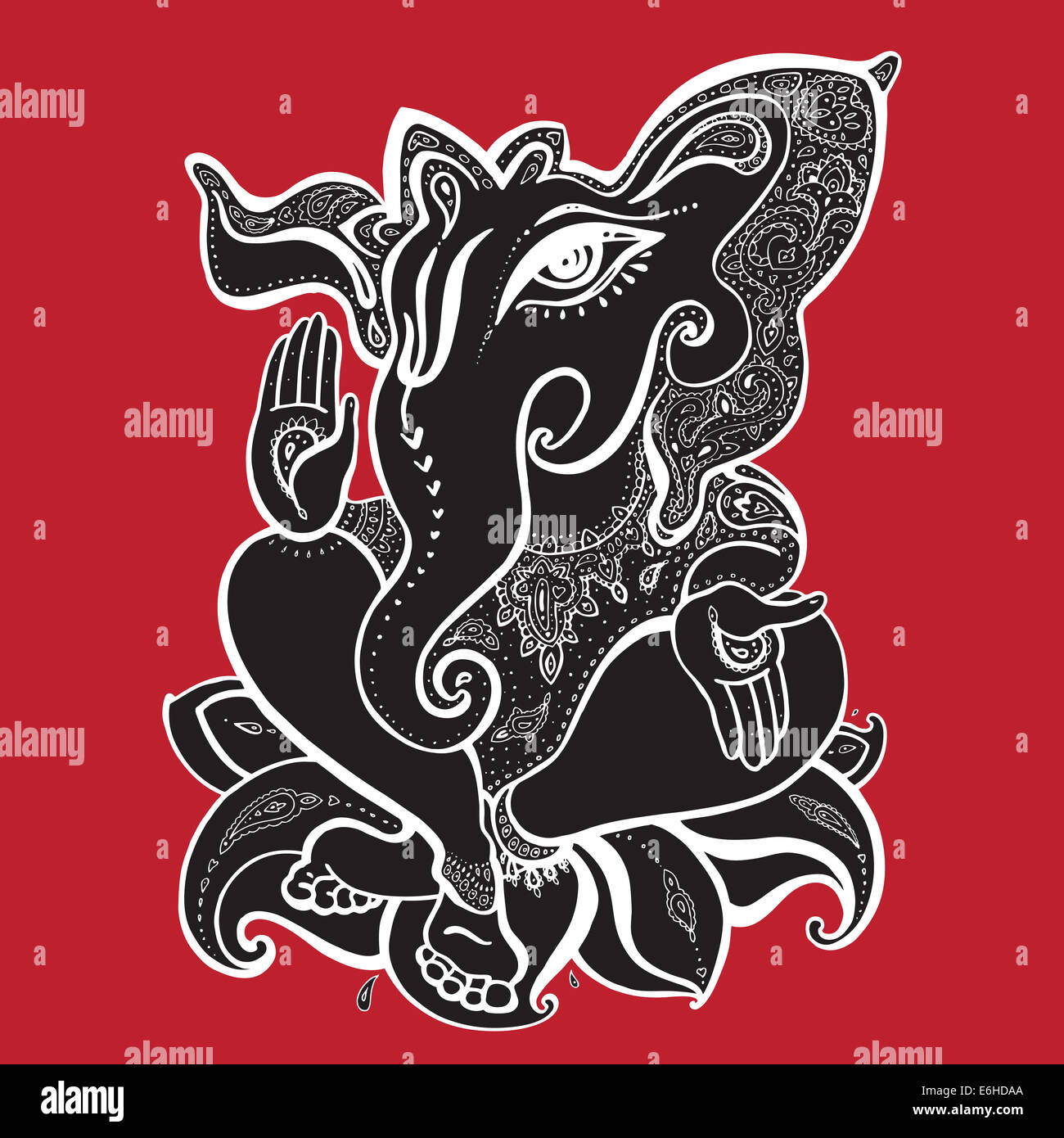 Ganesha Hand drawn illustration Stock Photo - Alamy