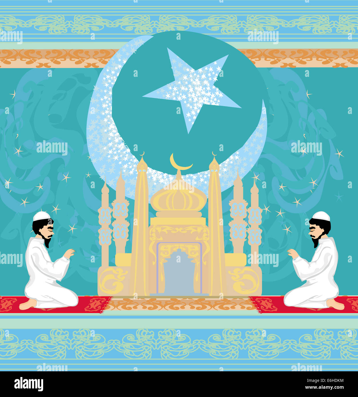 abstract religious background - Muslim men praying Stock Photo - Alamy