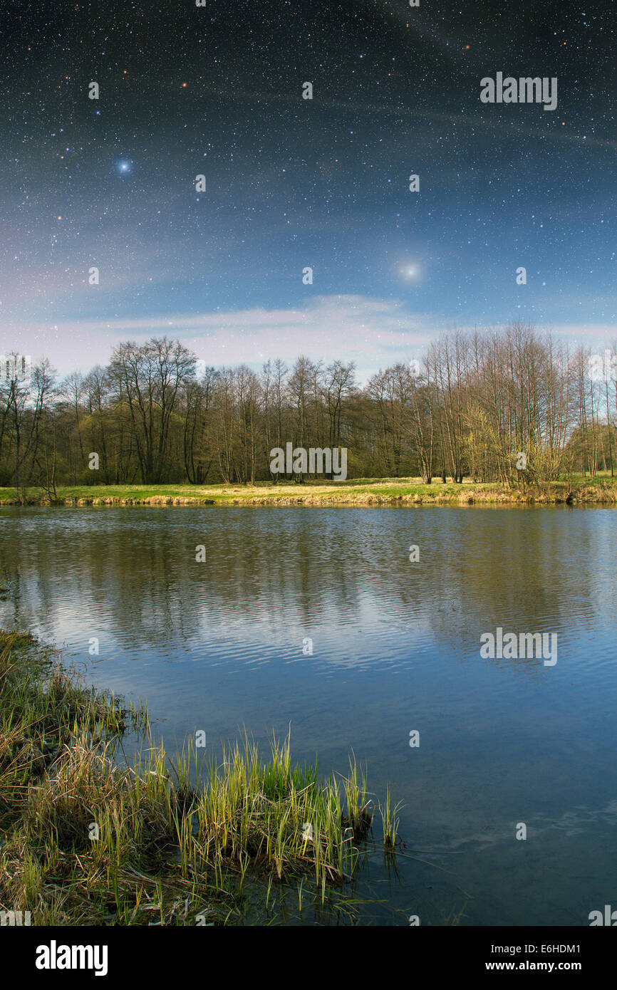 spring night. Elements of this image furnished by NASA Stock Photo - Alamy