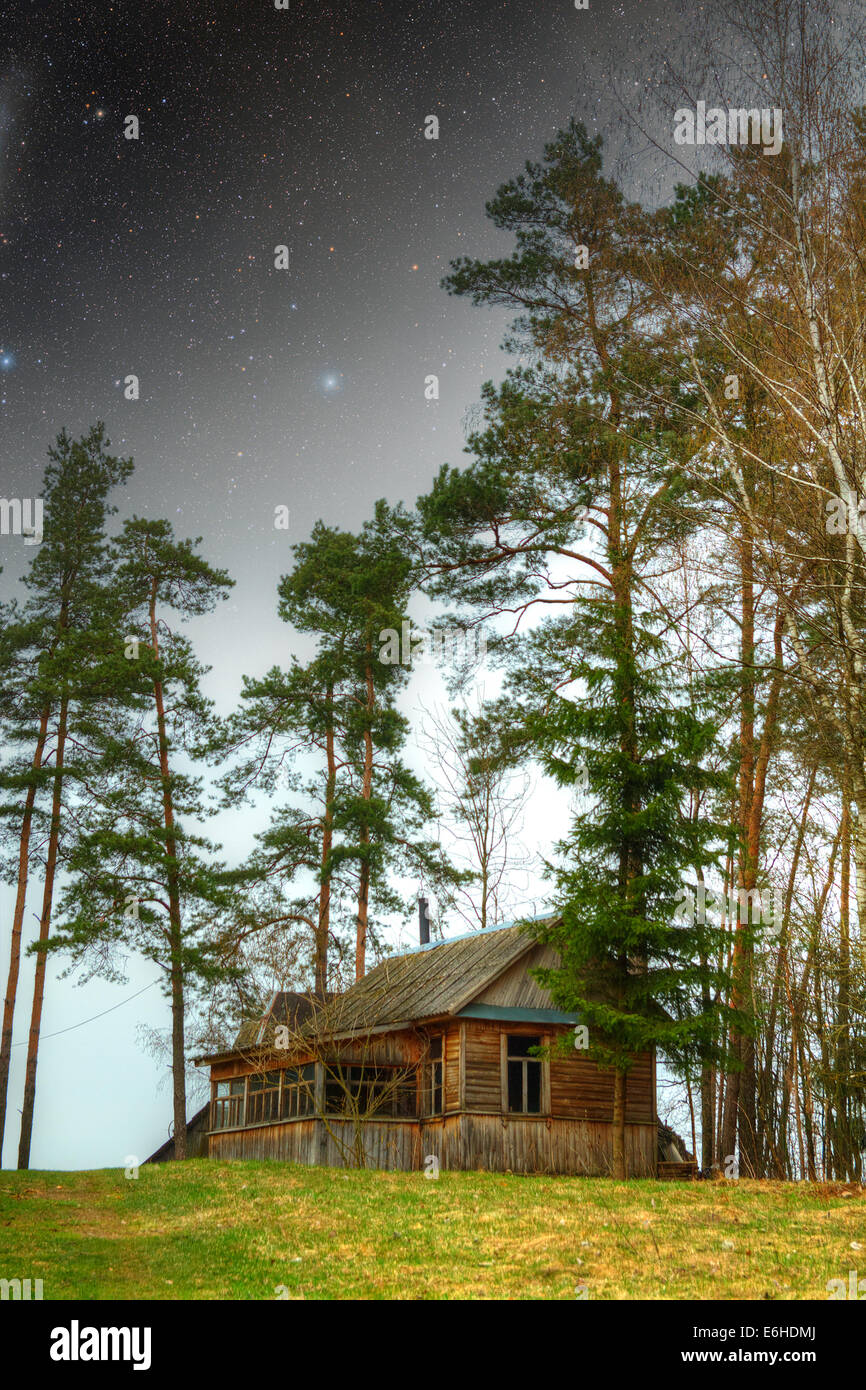 country house at night. Elements of this image furnished by NASA Stock ...