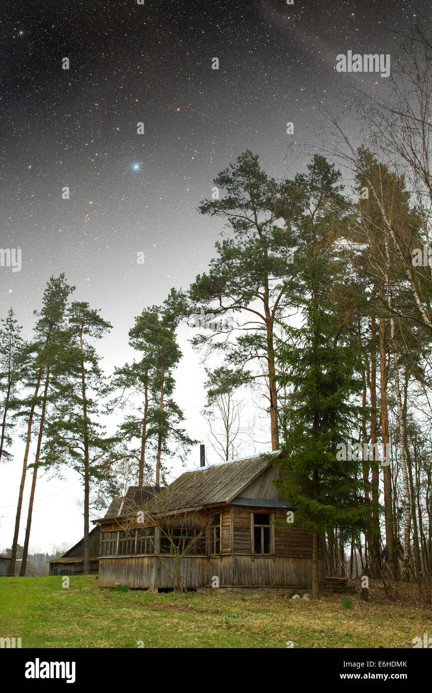 country house at night. Elements of this image furnished by NASA Stock ...