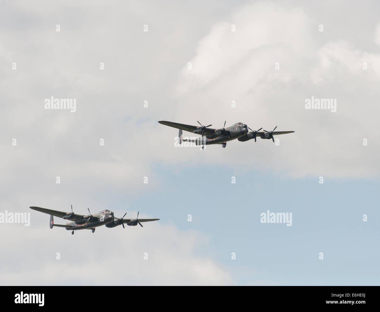 Dunsfold Aerodrome, Surrey UK. Saturday 23rd August 2014. Two Lancaster ...