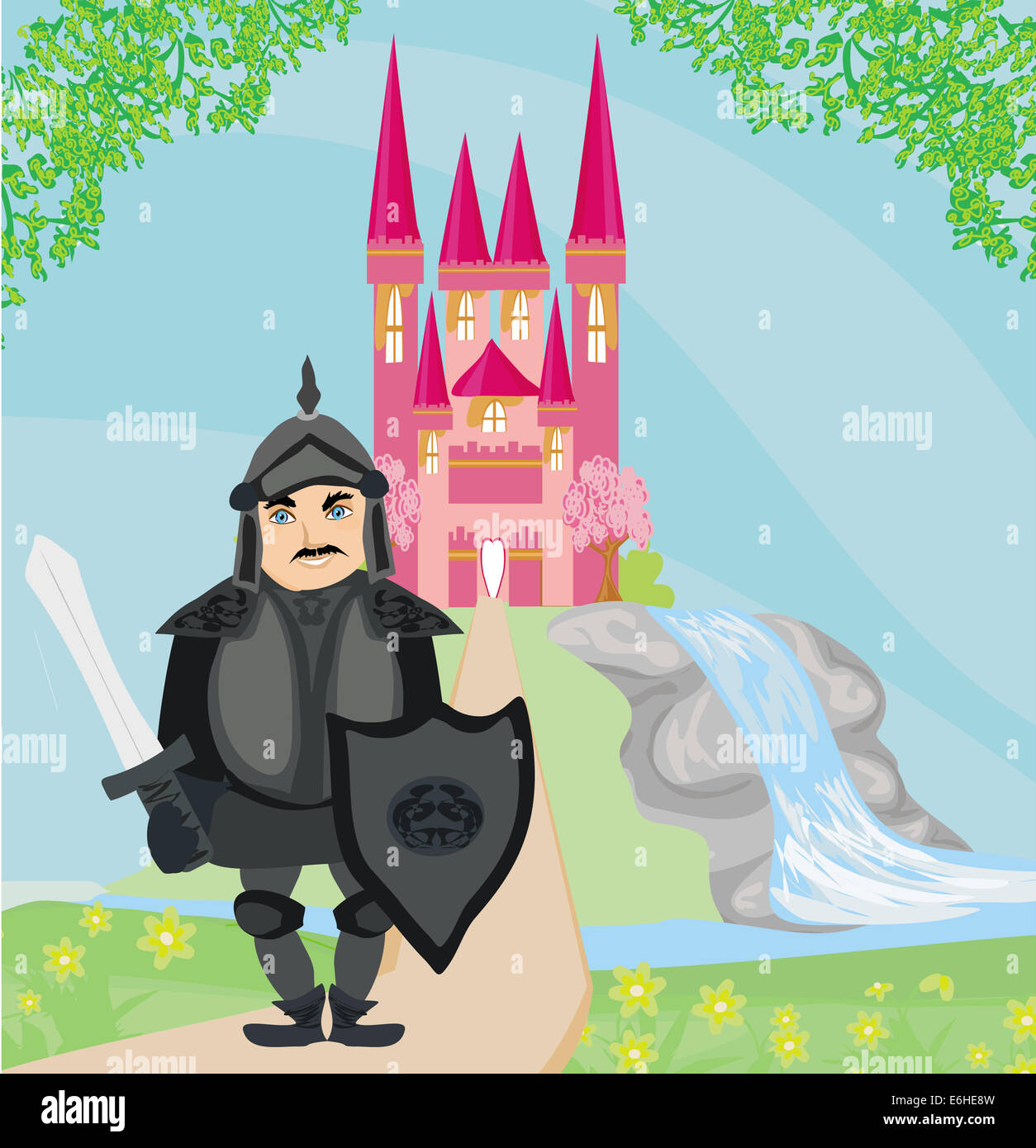 Knight guarding the entrance to the castle Stock Photo - Alamy
