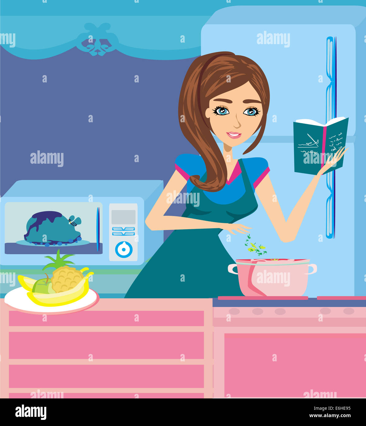 Beautiful lady cooking soup hi-res stock photography and images - Alamy