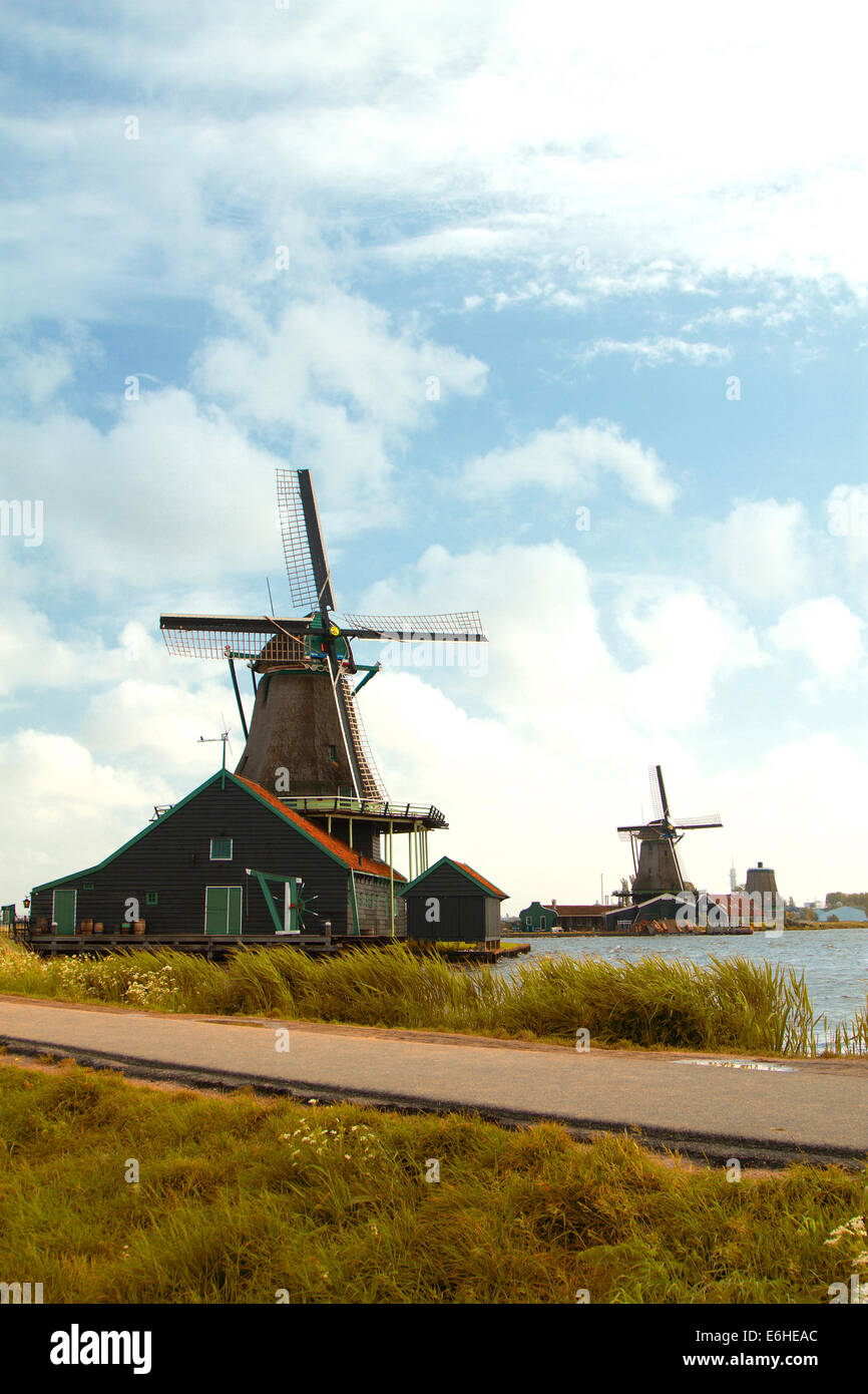 Traditional dutch windmills Stock Photo - Alamy