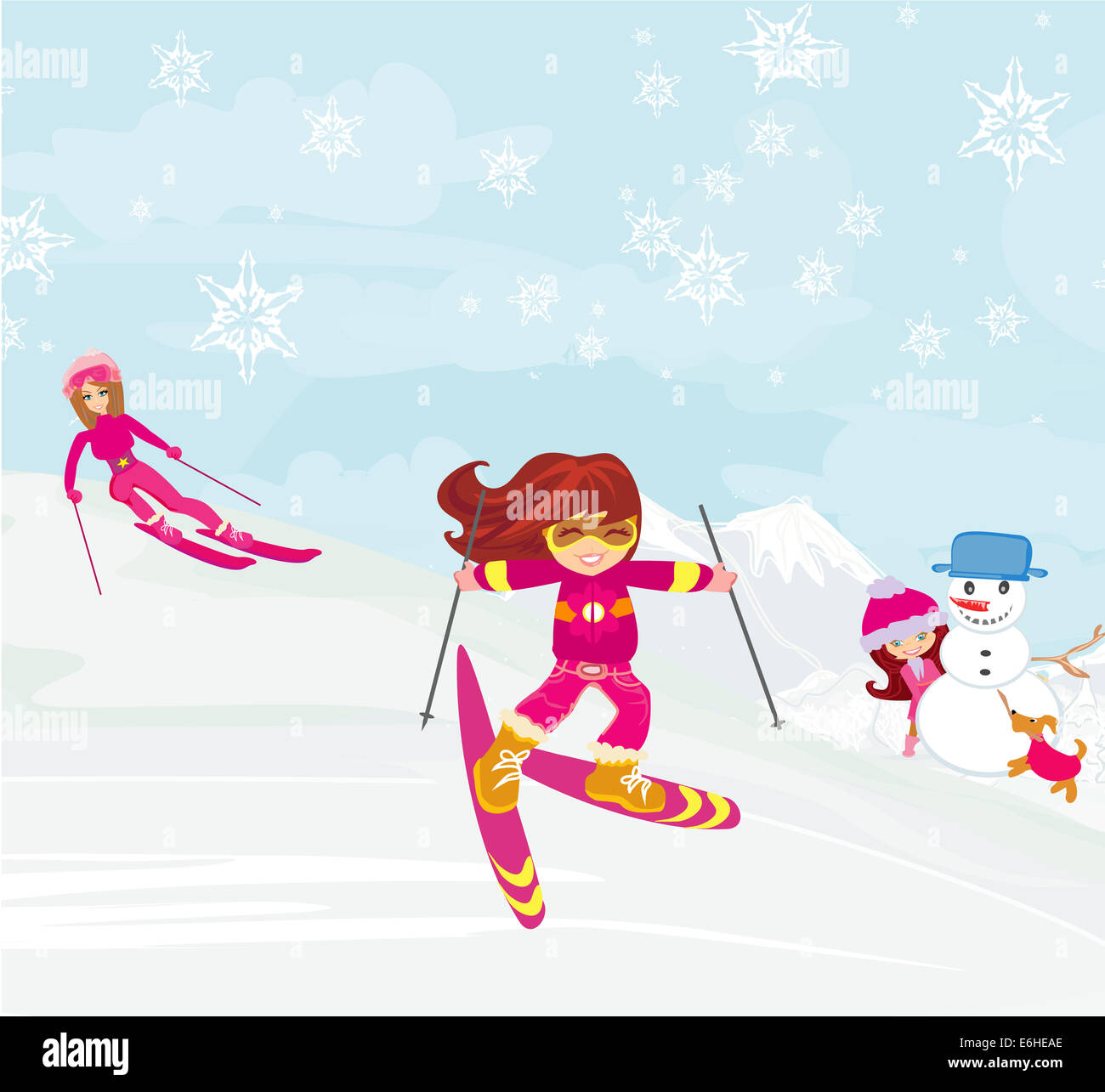 fun in the winter day Stock Photo - Alamy