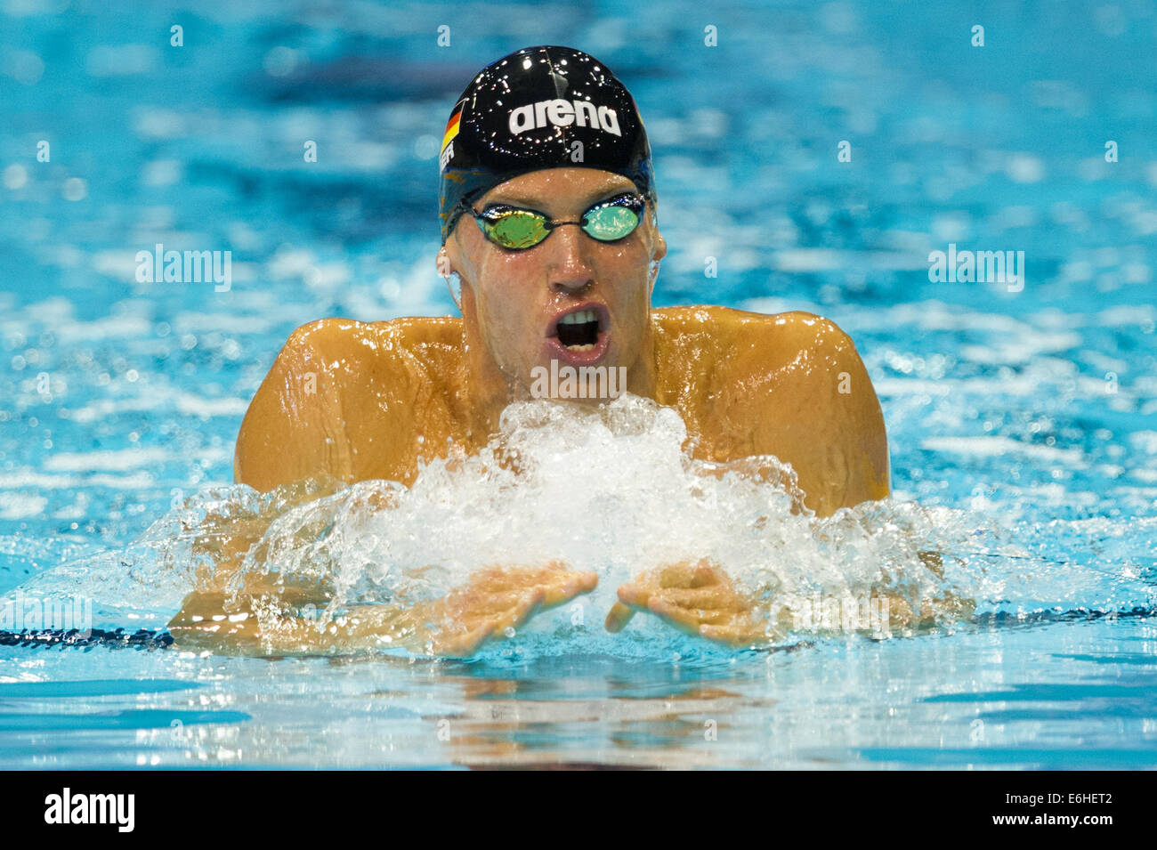 Berlin, Germany. 24th Aug, 2014. Yannick Lebherz of Germany competes in ...
