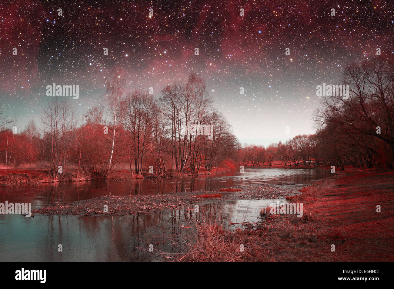 mystical spring night. Elements of this image furnished by NASA Stock ...