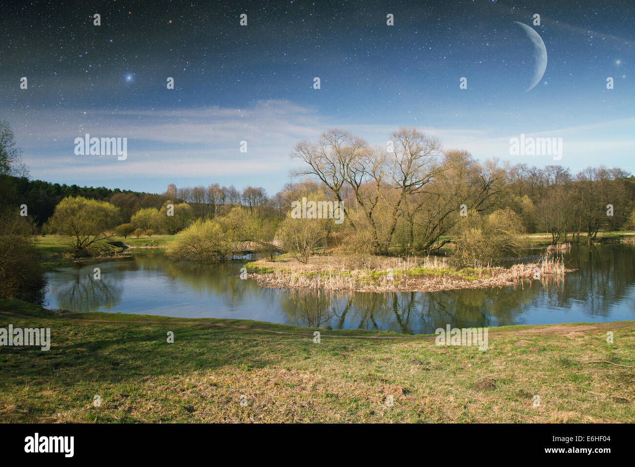 spring night. Elements of this image furnished by NASA Stock Photo - Alamy