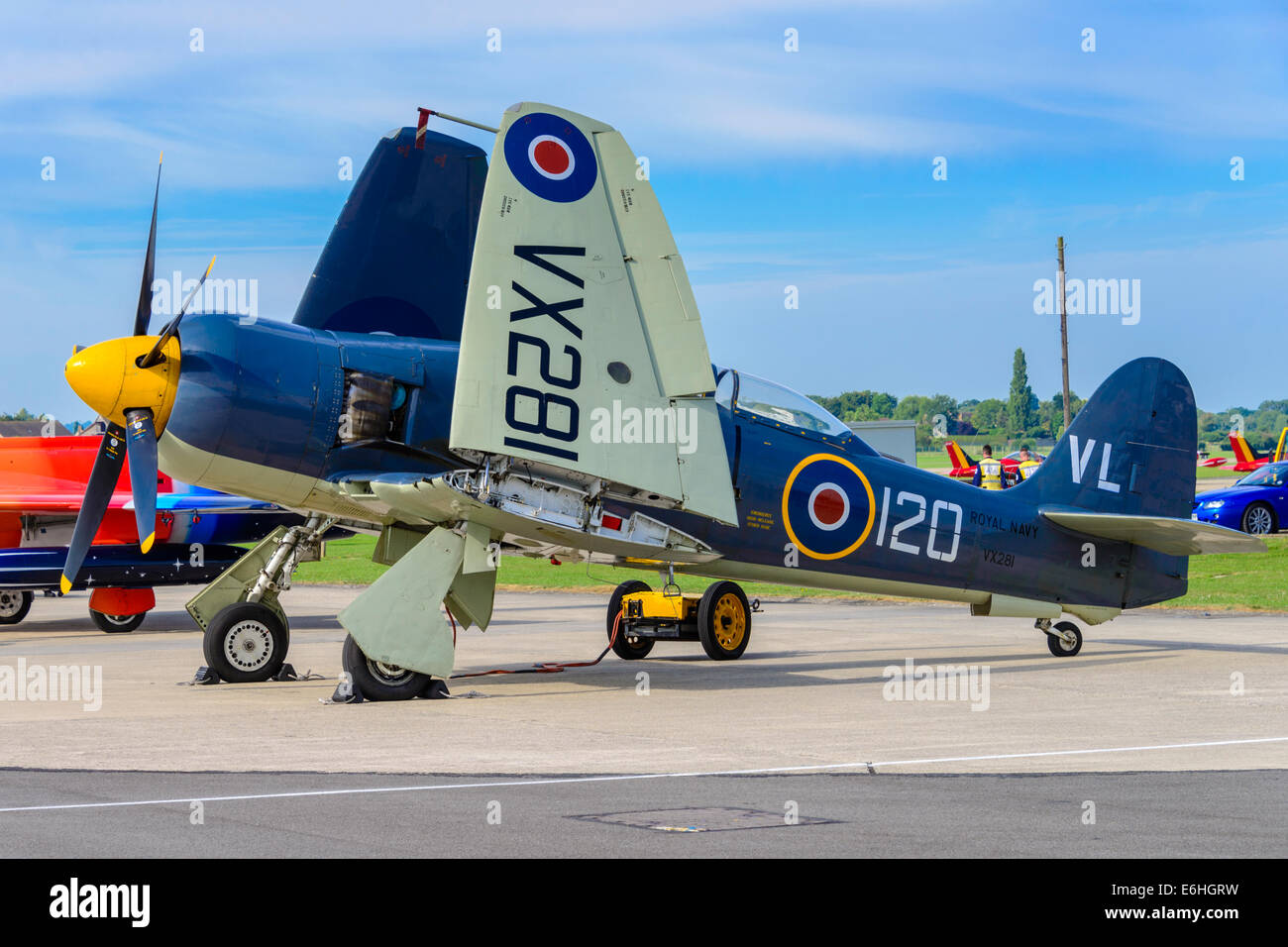 Hawker Sea Fury fighter on static display with wings folded Stock Photo ...