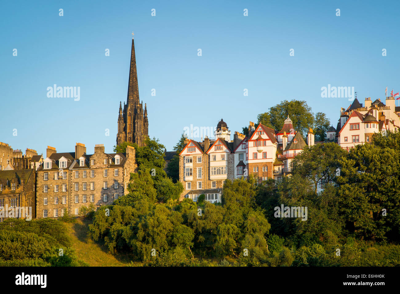 Tolbooth Church (the Hub) tower rises above the buildings along the ...