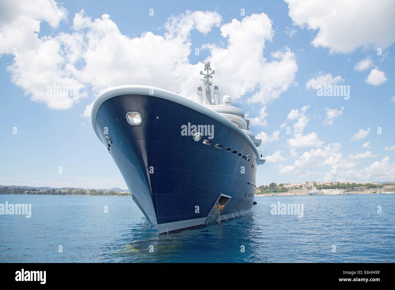 Gigantic big luxury motor boat - yacht on the sea Stock Photo - Alamy