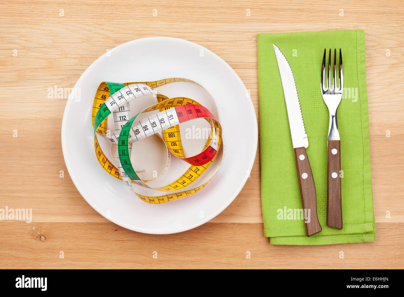 Plate with measure tape hi-res stock photography and images - Alamy