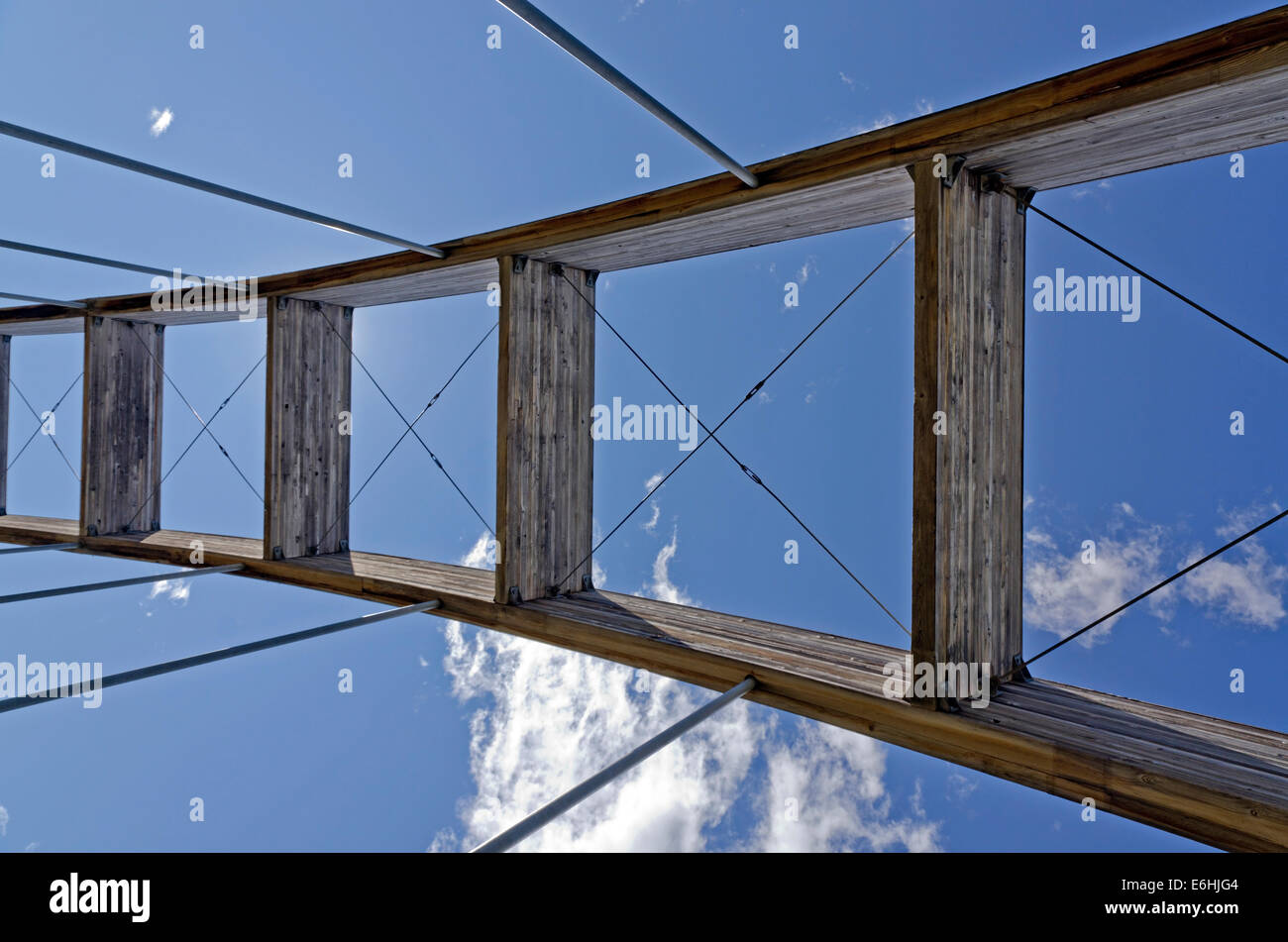 Curved wooden bridge in Ouimet Canyon near Thunder bay Stock Photo - Alamy