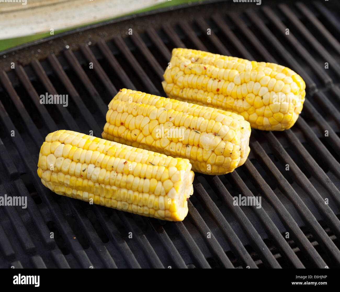 Fresh corn on grill barbecue Stock Photo - Alamy