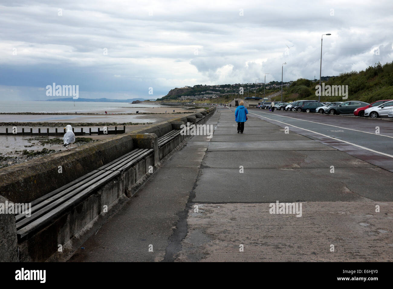 Colwyn Bay Wales, UK. 24th Aug, 2014. UK Weather: Few people venture out to enjoy a Bank Holiday ...