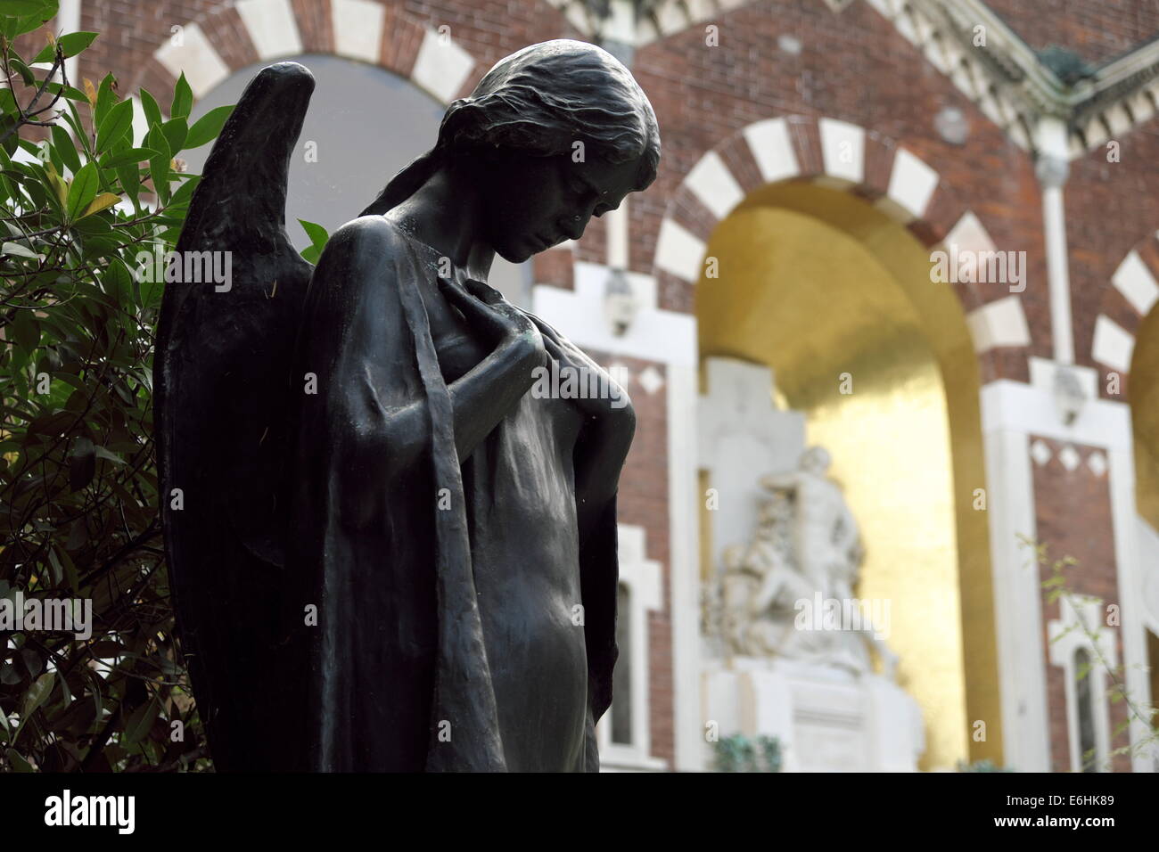 A statue of an angel at monumental cemetery, Italy Stock Photo - Alamy