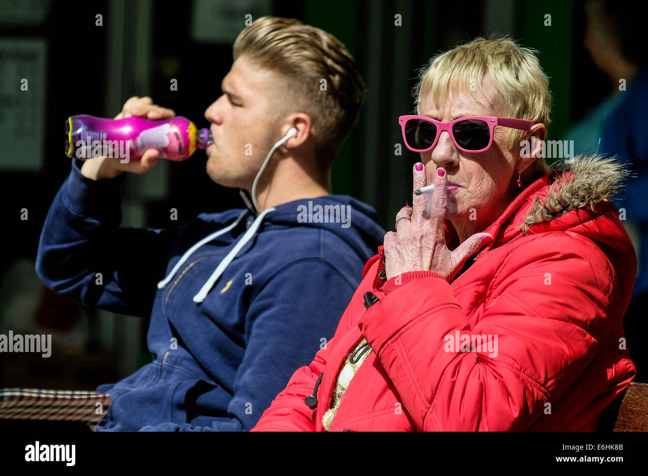 Woman in glasses smoking cigarette hi-res stock photography and images ...