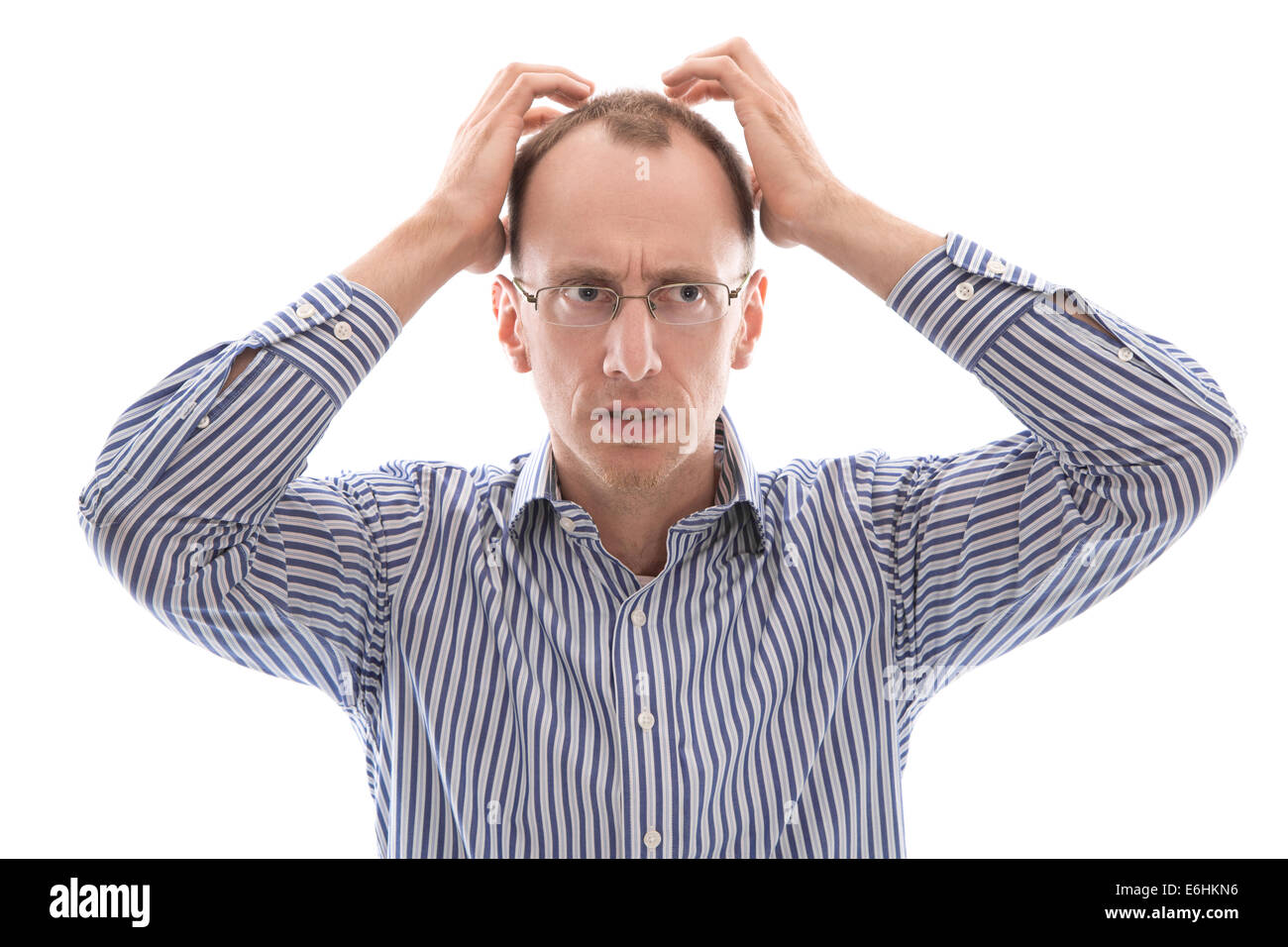 Bald man face shocked hi-res stock photography and images - Alamy