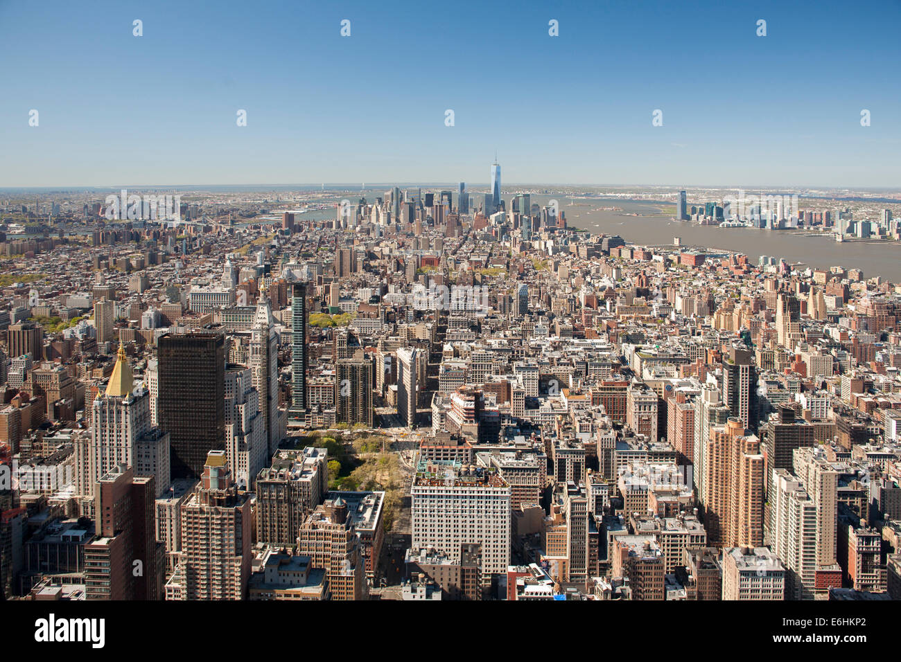 Wide View over Downtown Manhattan from the Observation Deck of the ...