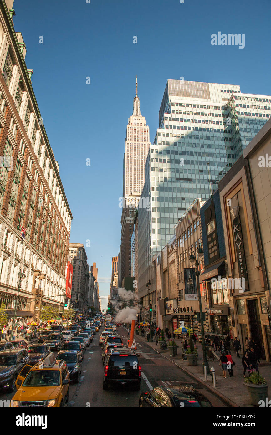 The Empire State Building seen from E 34th street and sixth street ...