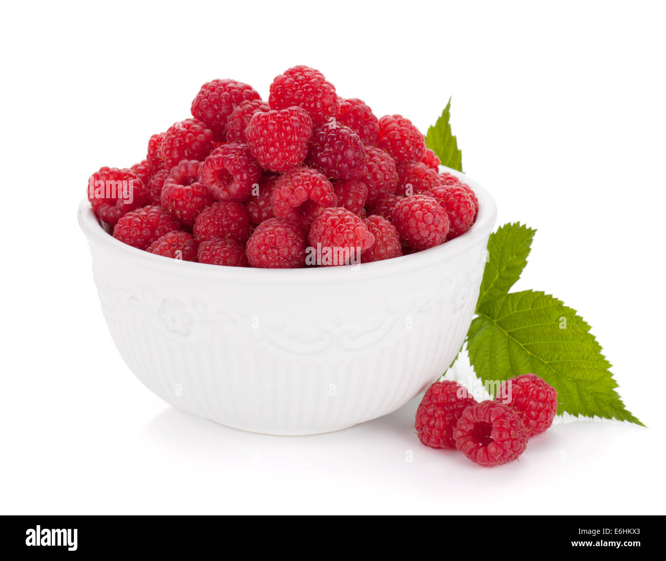 Ripe raspberries. Isolated on white background Stock Photo - Alamy