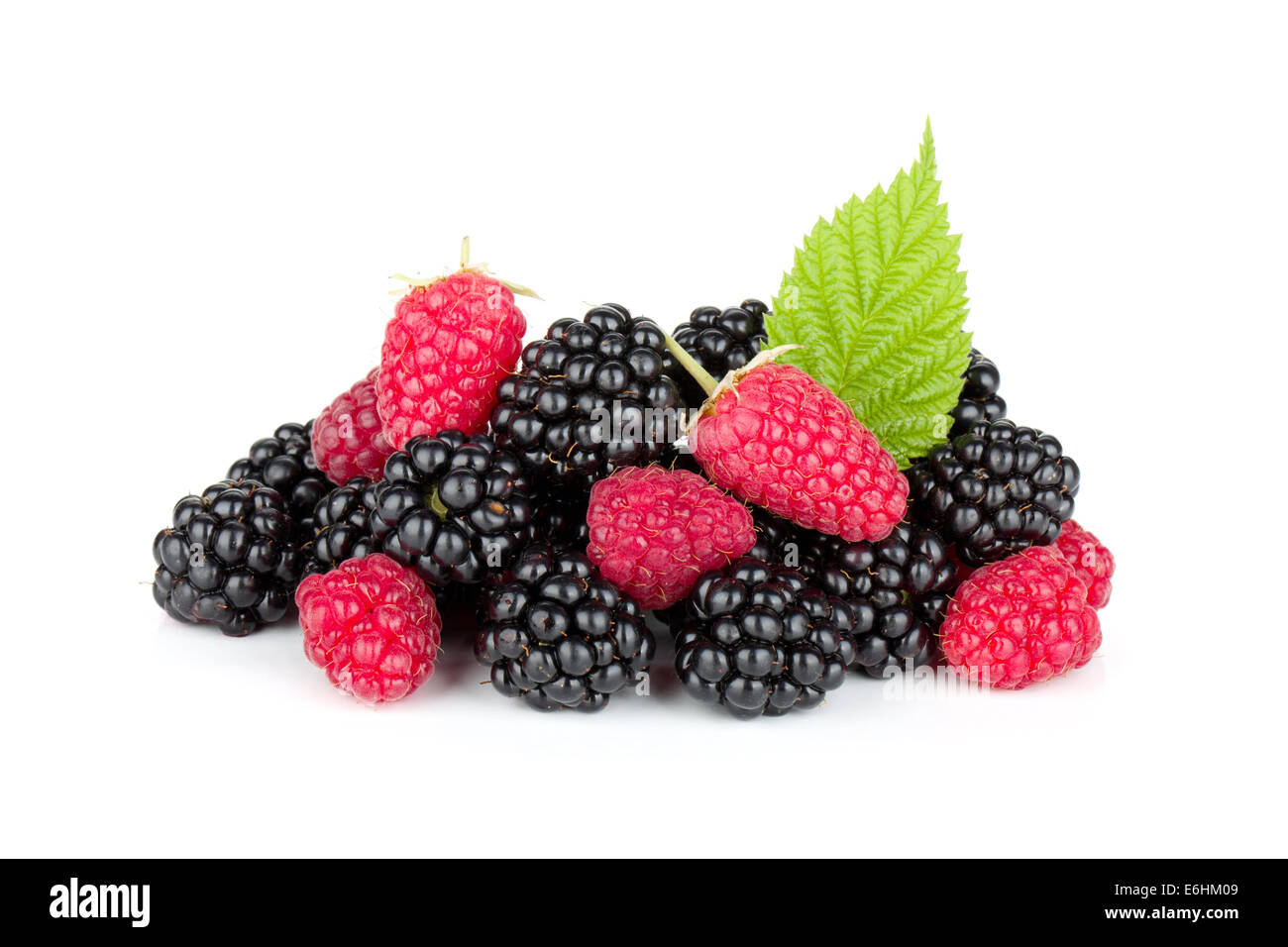 Blackberry and raspberry. Isolated on white background Stock Photo - Alamy