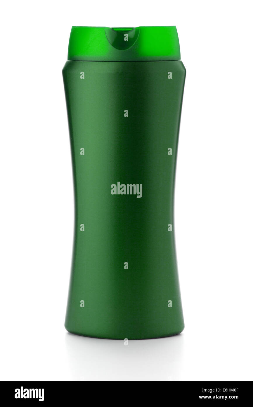 Green shampoo bottle. Isolated on white background Stock Photo - Alamy