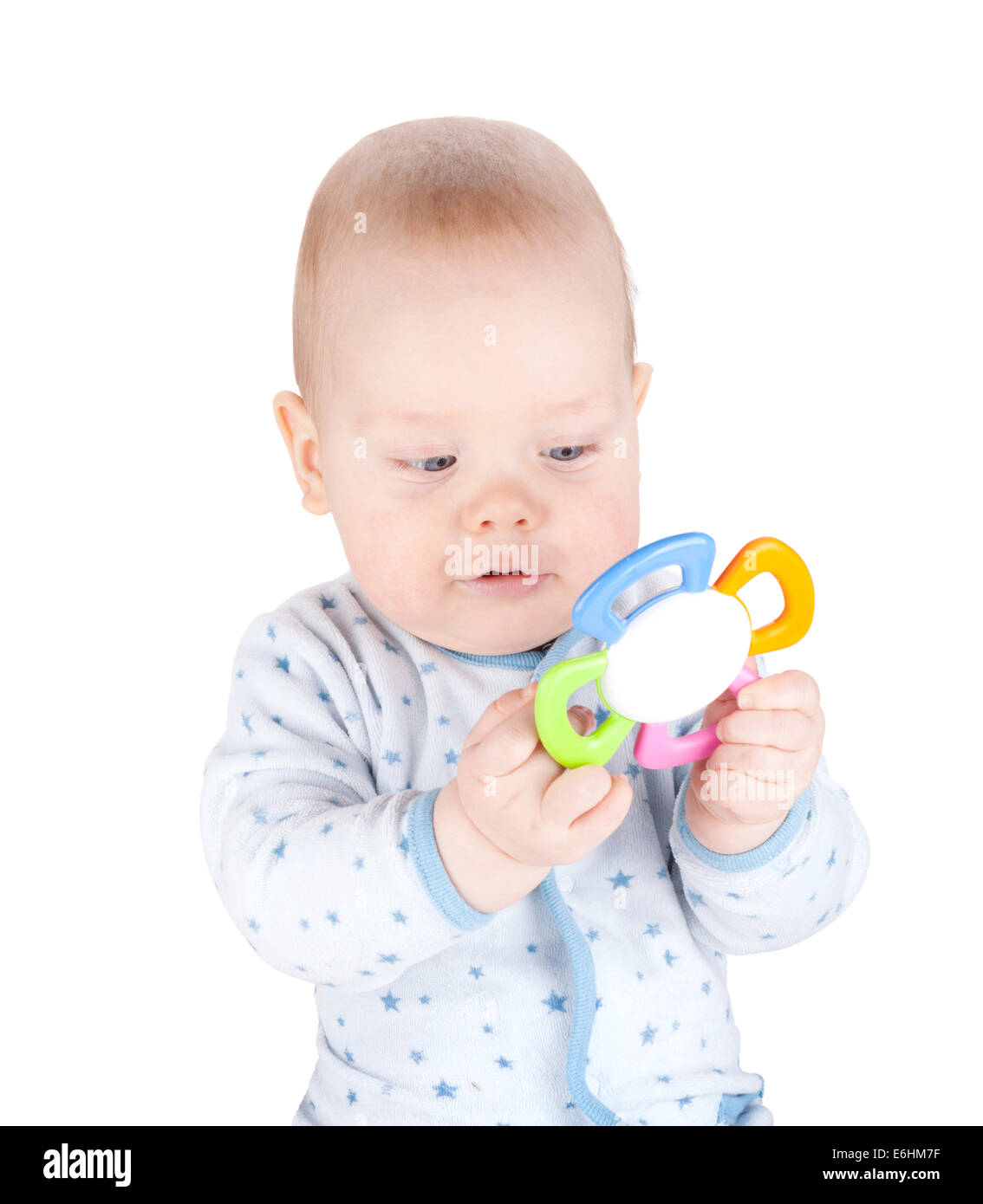 Boy looking at toy Cut Out Stock Images & Pictures - Alamy