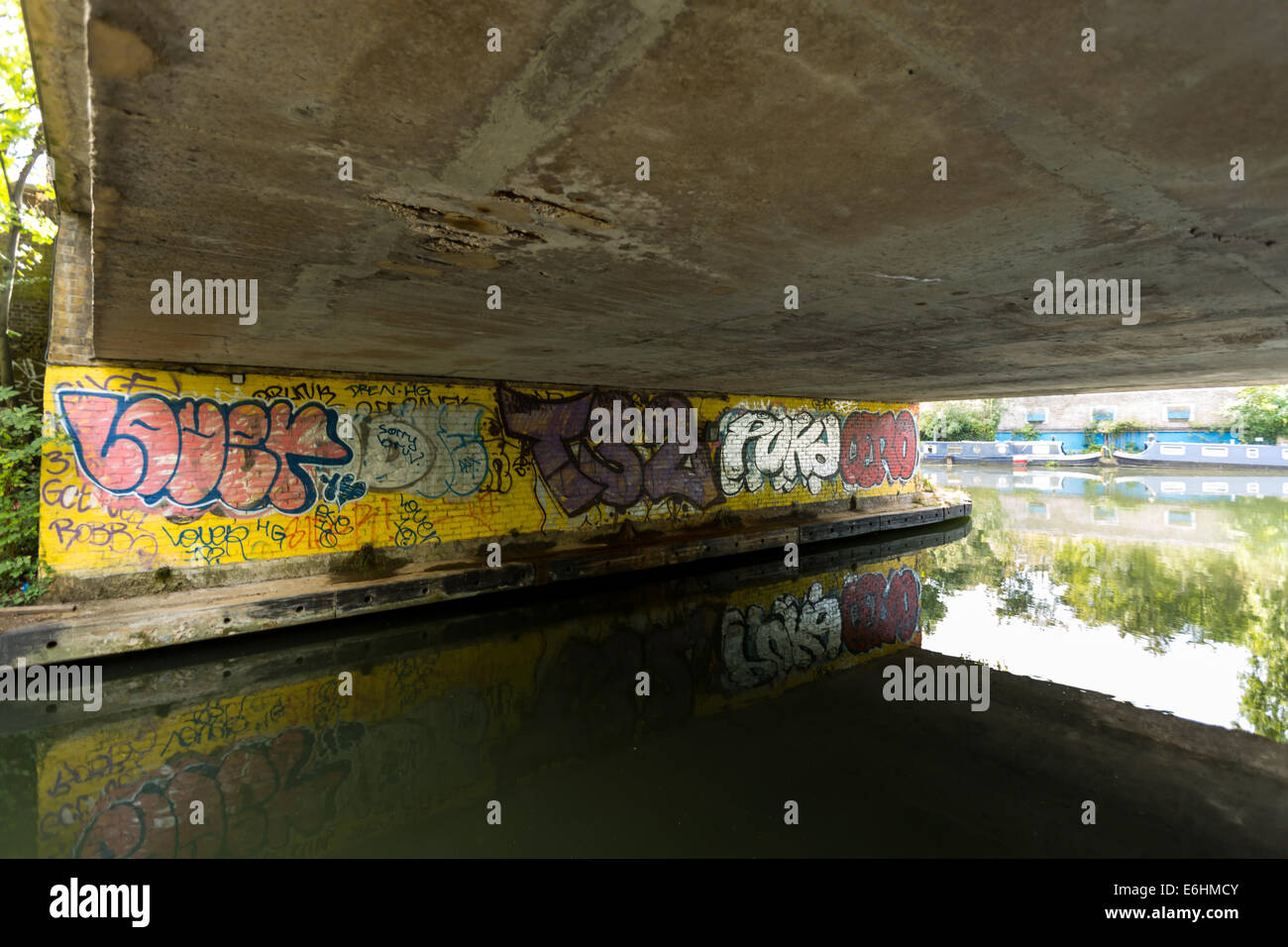graffiti under a bridge on the Regent Canal, London Stock Photo - Alamy