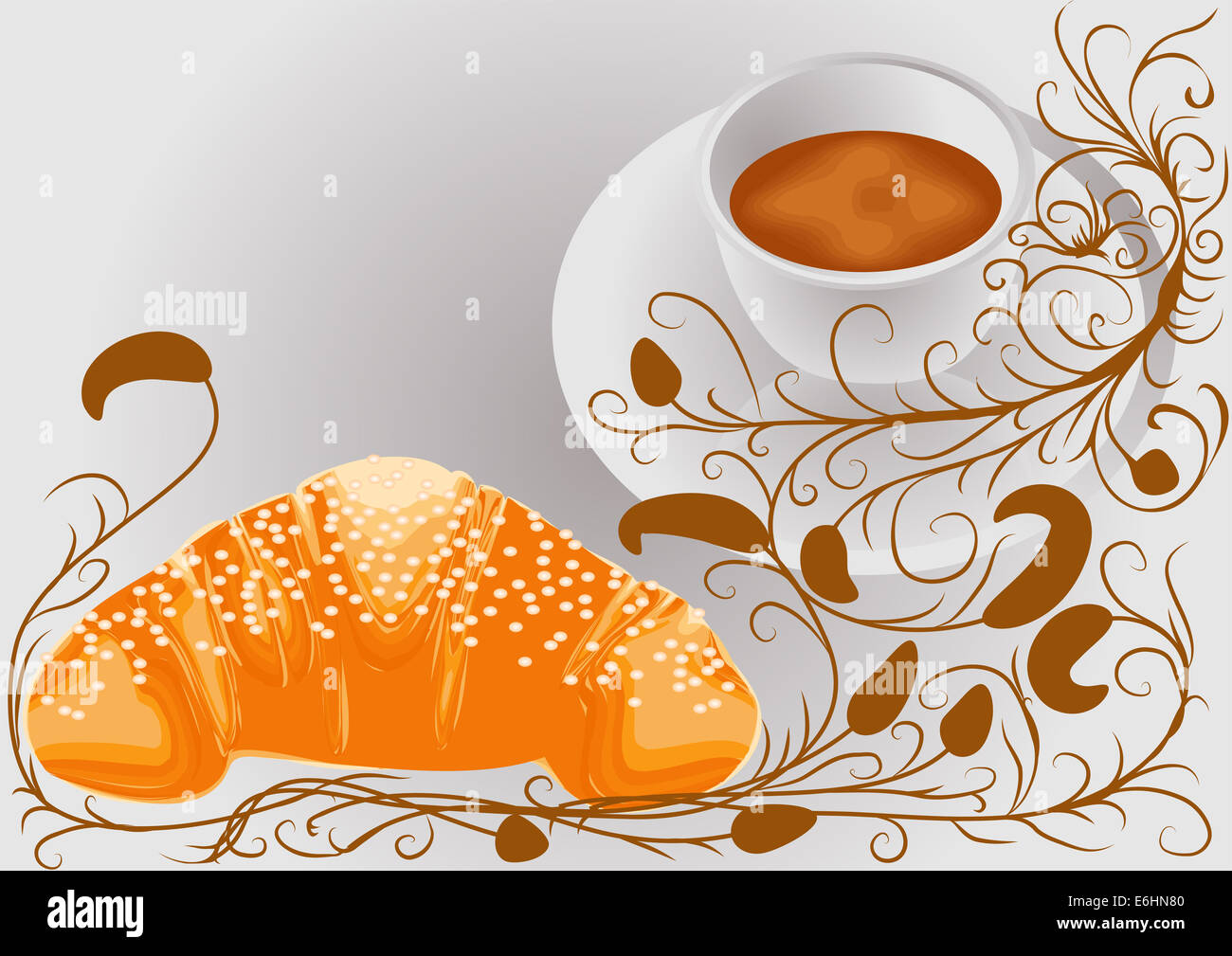 abstract coffee and croissants Stock Photo - Alamy