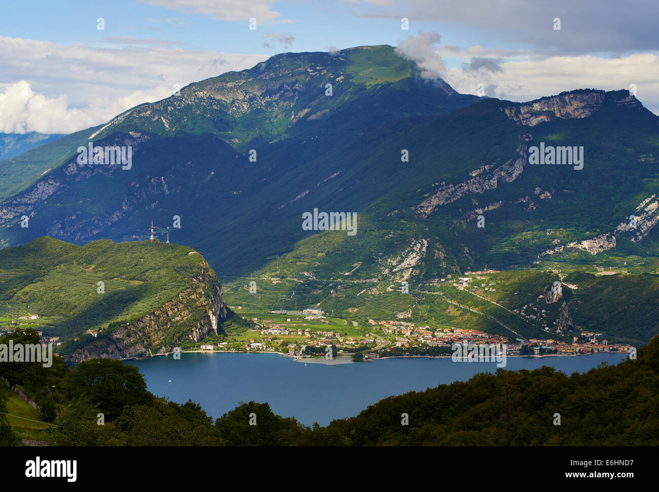 Lake Garda Lago di Garda, Riva di Garda and Torbole - Nago view from ...